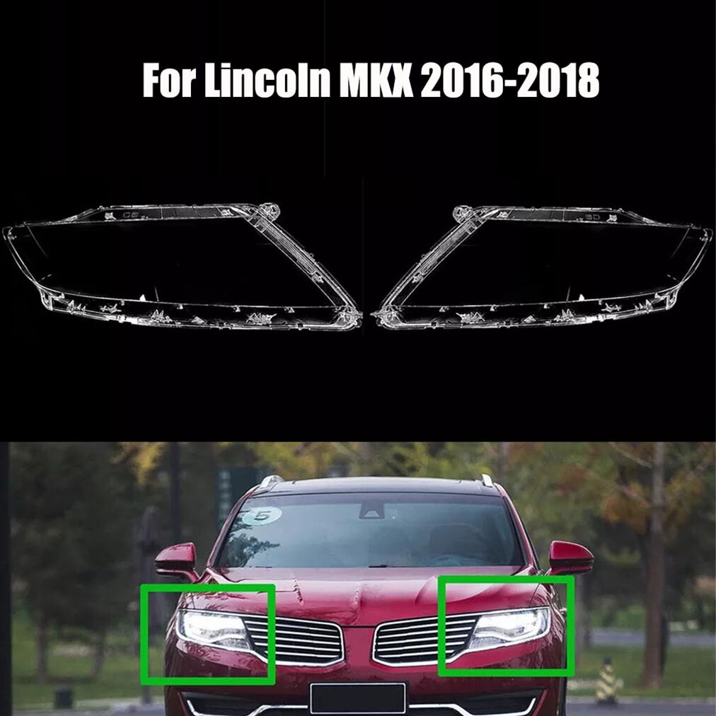 Left+Right 2PCS Headlight Lens Headlamp Shell Covers For Lincoln MKX ...