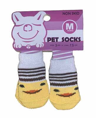Rubber Ducky Pet Socks Small Dog Anti Slip Non Skid Size M Rubber Sole ...