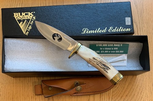 BUCK LIMITED EDITION 192 STAG DEER PROFILE KNIFE NEVER USED IN BOX LT1 ...