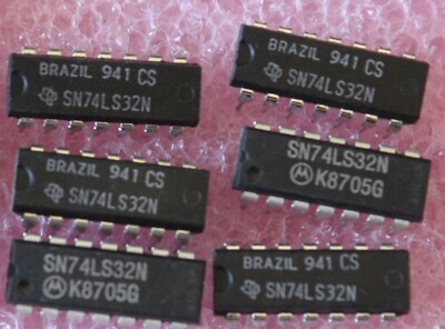 6 PCS TEXAS INSTRUMENTS SN74LS32N Quadruple 2-Input Positive-OR Gates ...