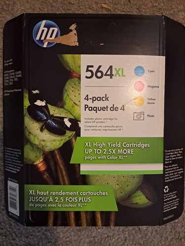 4-PACK HP GENUINE 564XL COLOR & PHOTO INK PHOTOSMART 7510 7515 7520 ...