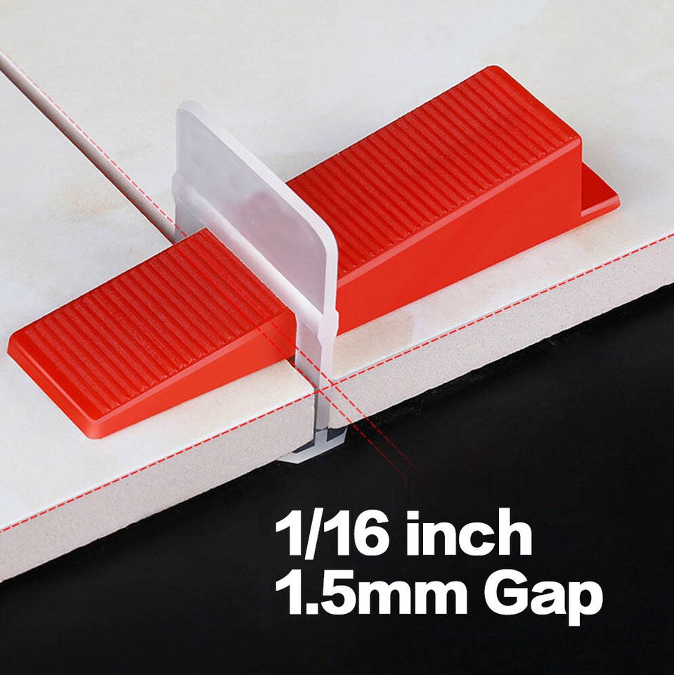 500PCS 1/8" 3mm Clips Tile Leveling System Kits Floor Wall Spacer ...