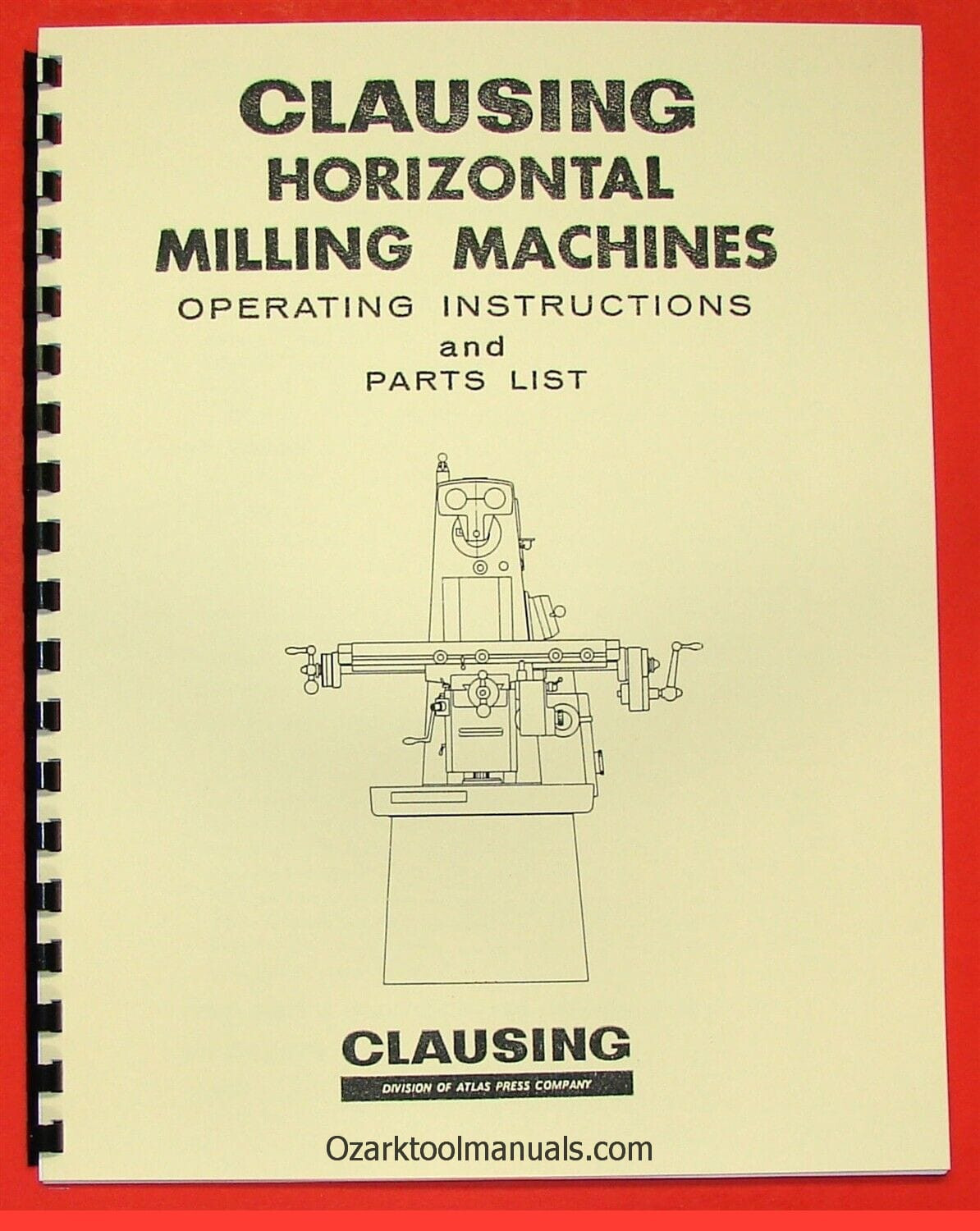 CLAUSING 8540,8541,8550,8551 Horizontal Milling Machine Operator's ...
