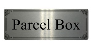 PARCEL BOX Ornament Metal Aluminium Plaque Sign For Door House Office ...