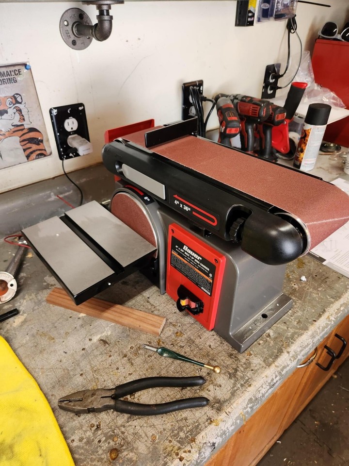 4 in. x 36 in. Belt and 6 in. Disc Sander Power Tool Sanding Machine ...