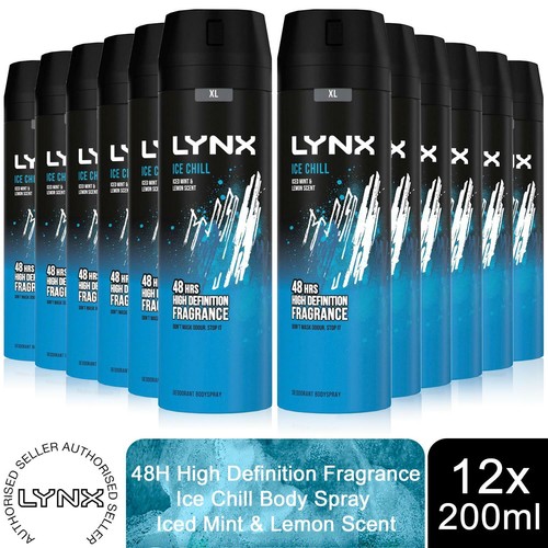 Lynx XL Ice Chill 48H Fresh Iced Mint & Lemon Scent Body Spray Deo ...