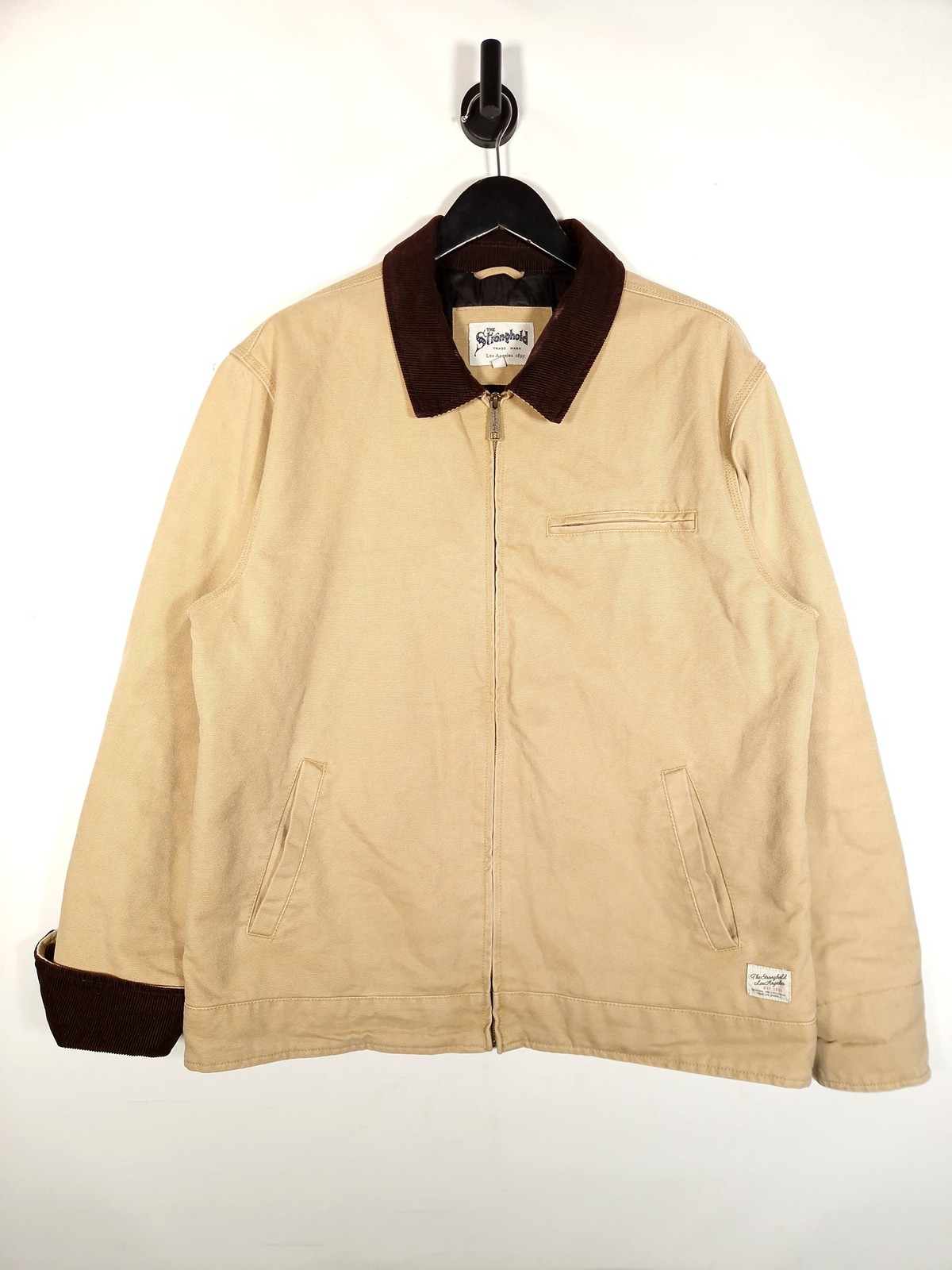The Stronghold Chore Jacket Size XL Men's Beige Corduroy Collar Casual ...