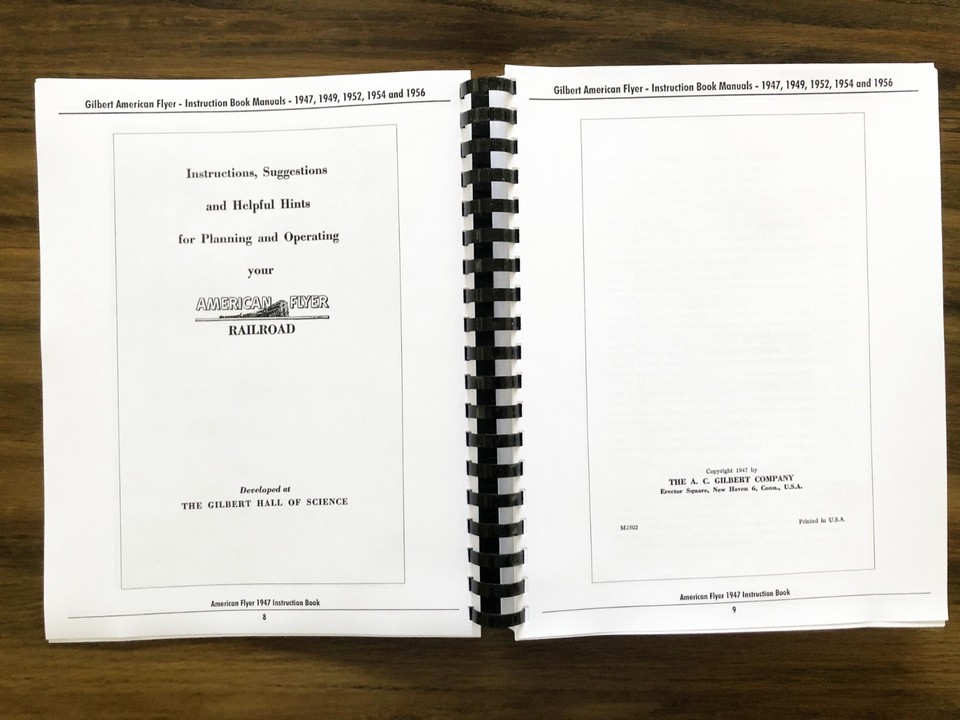 Gilbert American Flyer - Complete Instruction Books For Operation ...