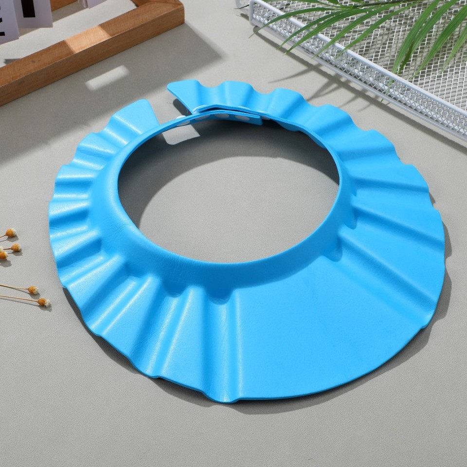 Adjustable Shampoo Cap Water Entering Eye Ear Bathing Visor Hat | eBay