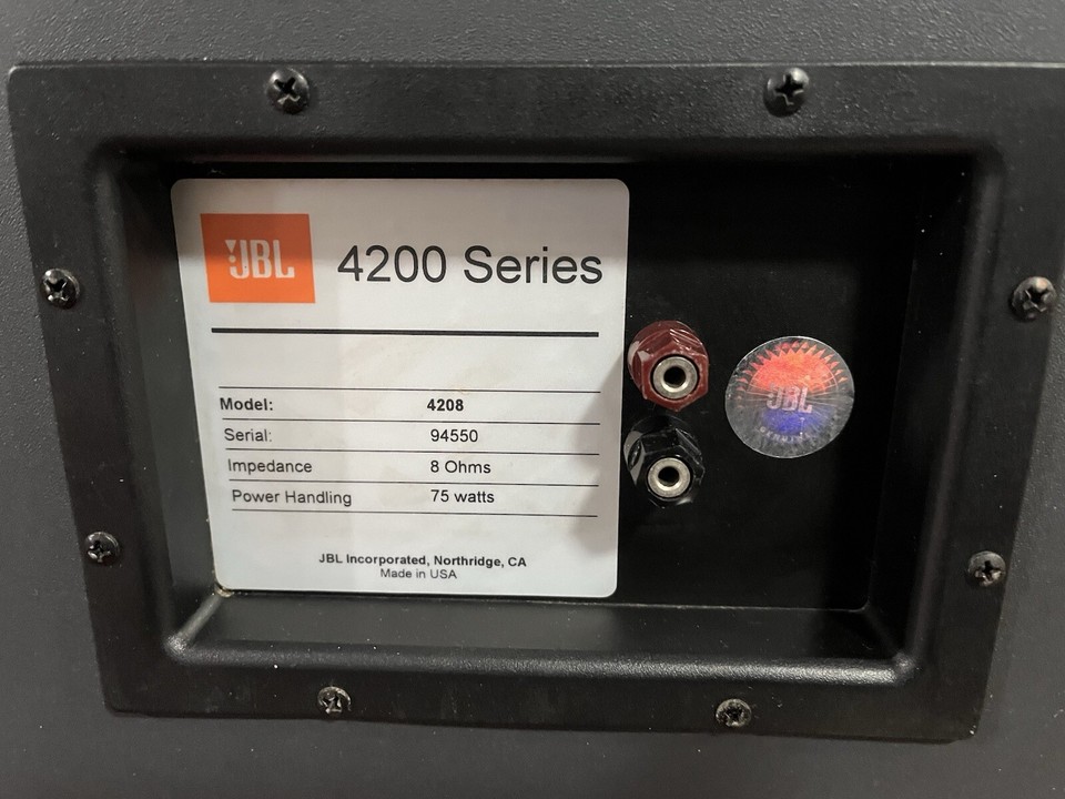 JBL 4208 Studio Monitors 75Watt 8OHM Speakers Pair (New Foam No Grills ...