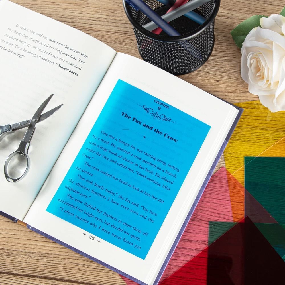 12 Pieces Dyslexia Reading Tracking 6 Color Bookmark Highlight Strips ...