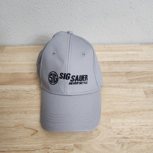 Sig Sauer Never Settle Gray Embroidered Logo Adjustable Hat | eBay