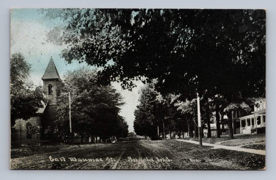 East Maumee Street ANGOLA Indiana CU Williams Antique Postcard 1910 | eBay