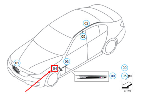 NEW BMW M3 F30 FRONT WING LEFT ORNAMENTAL AIR DUCT GRILLE 51138056071 ...