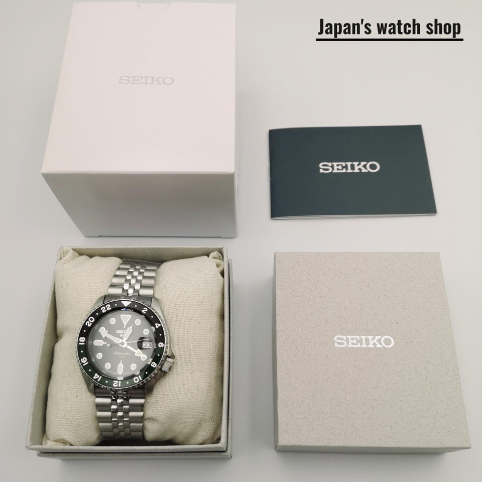 SEIKO 5 Sports SBSC019 Green SKX Sports Style GMT Men's Watch New in ...