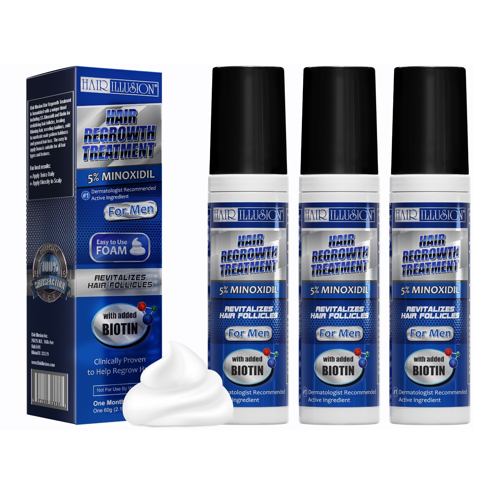 Hair Regrowth Foam Treatment For Bald Spot, Hairline, Hair Loss