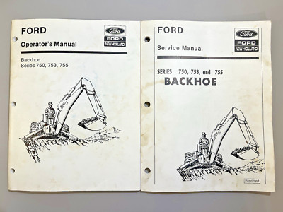 Ford Series 750 753 755 Backhoe Operators Manual & Service Manual Lot ...