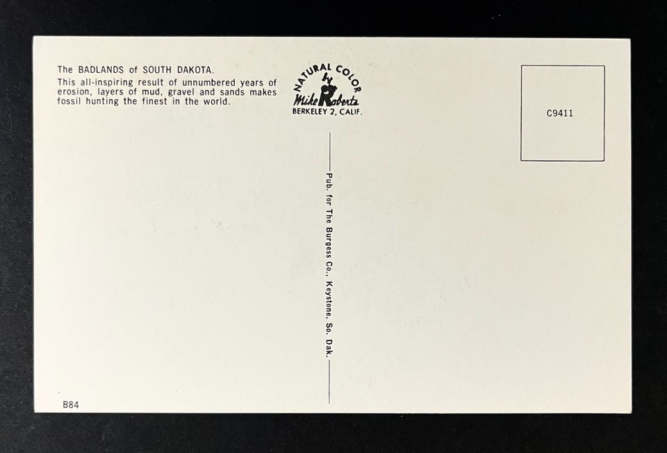 1960s Badlands National Park Fossil Hunting Mounds South Dakota Vintage Postcard | eBay