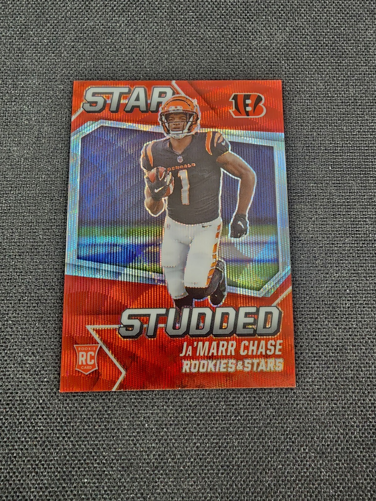 2021 Rookies And Stars Jamarr Chase Rookie Red Wave Star Studded Prizm ...