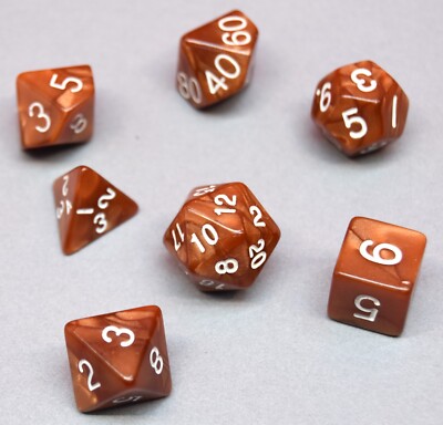 Dungeons & Dragons Role Playing Dice Set 7 Pieces -Brown- Tabletop ...