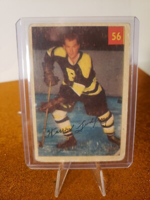 1954-55 Parkhurst vintage hockey #56 Warren Godfrey Boston Bruins SEE ...