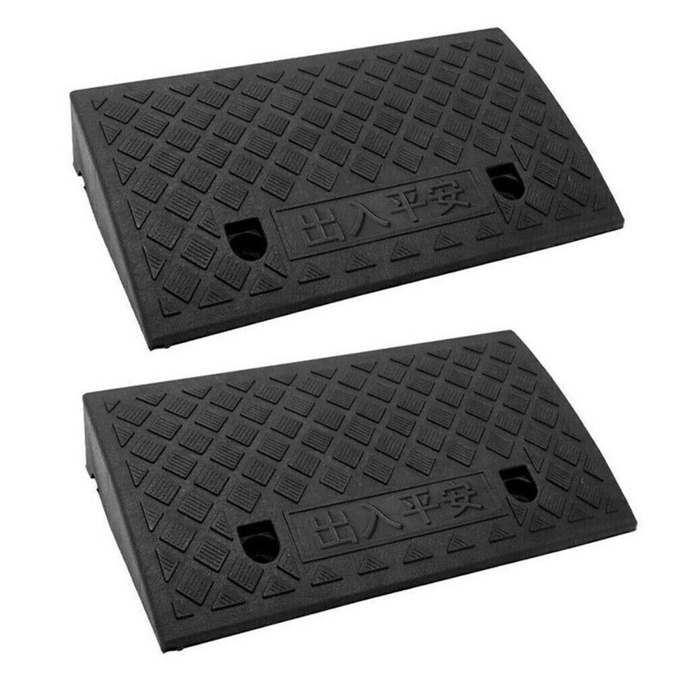 2 Pack Driveway Ramp Heavy Duty Vehicle Curb Rubber Threshold Ramp ...