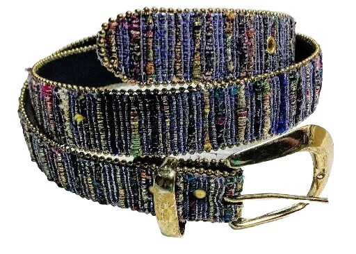 Womens Dakota Ltd Woven Fabric Gold Metallic Thread Gold Toned Belt ...