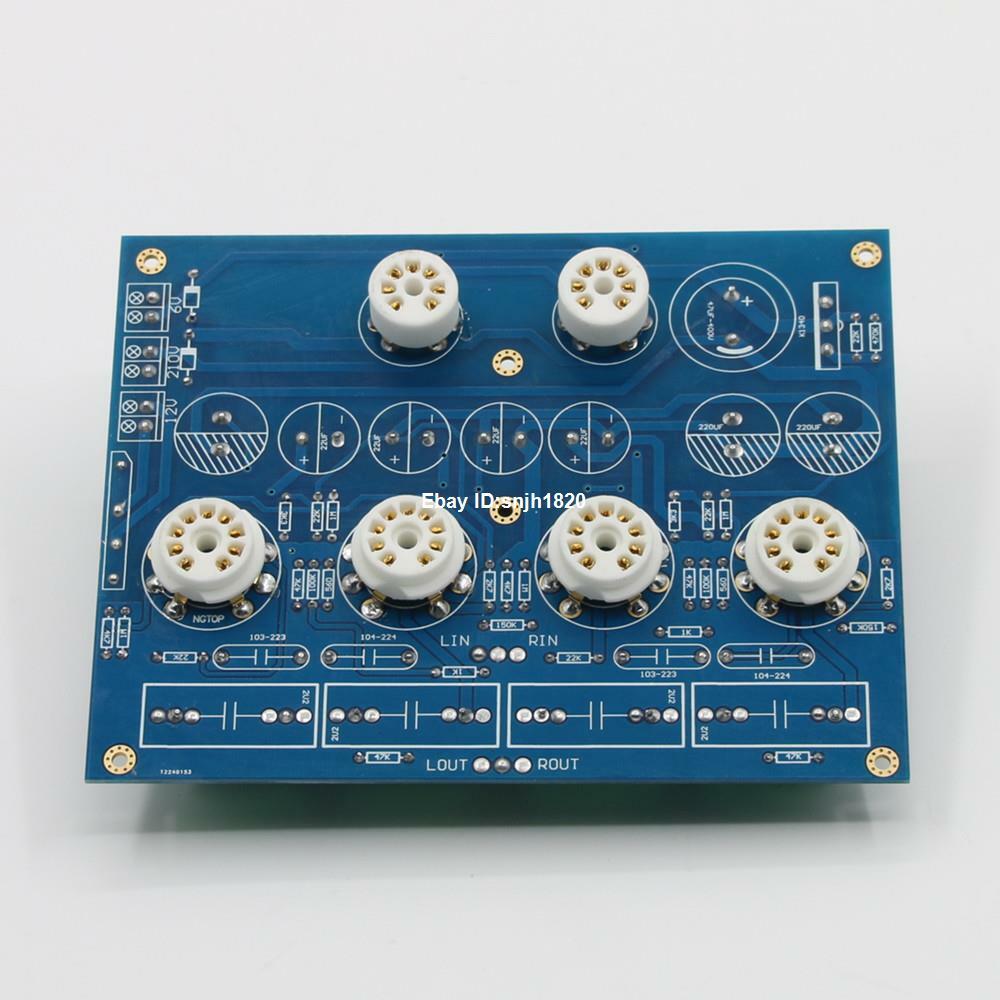 Hifi Diy 12AU7+12AX7 Tube preamplifier board / kit base on Hetian Mao's ...