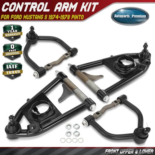 4x Front Suspension Upper & Lower Tubular Control Arm for Ford Mustang ...
