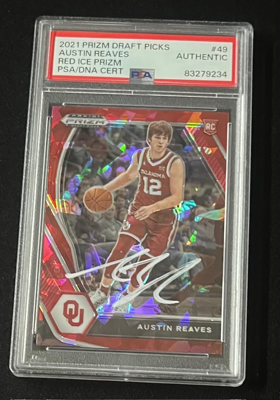 Austin Reaves 2021 Panini Prizm Red Ice Signed Rookie Card #49 Auto PSA ...