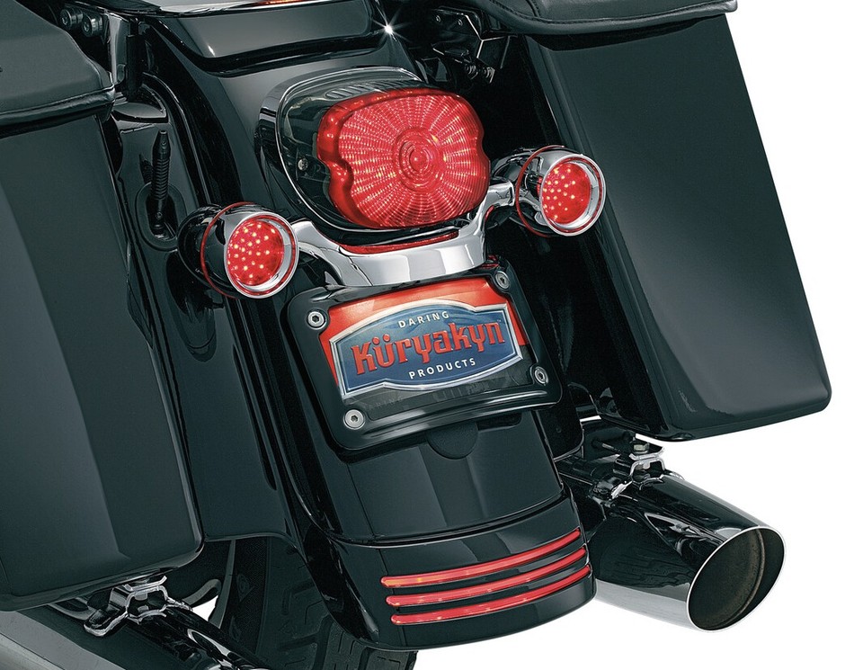 Kuryakyn Curved Laydown License Plate Mount w/Frame Black (3149) | eBay