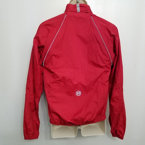 Novara Mens Conversion Bike Jacket Small Red Zip Off Sleeve Reflective ...