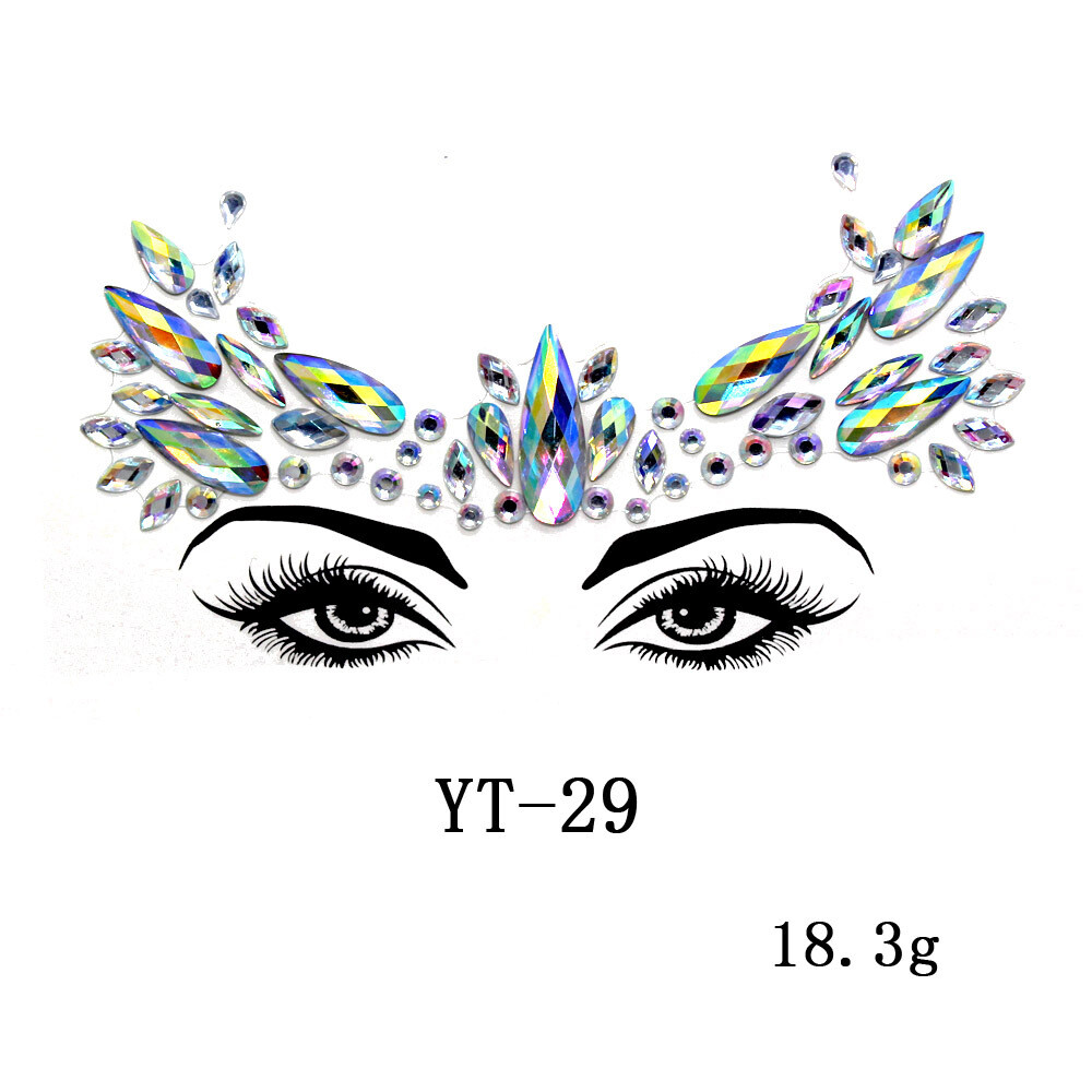 Face Tattoo Rhinestone Sticker Adhesive Glitter Jewelry Body Make up ...