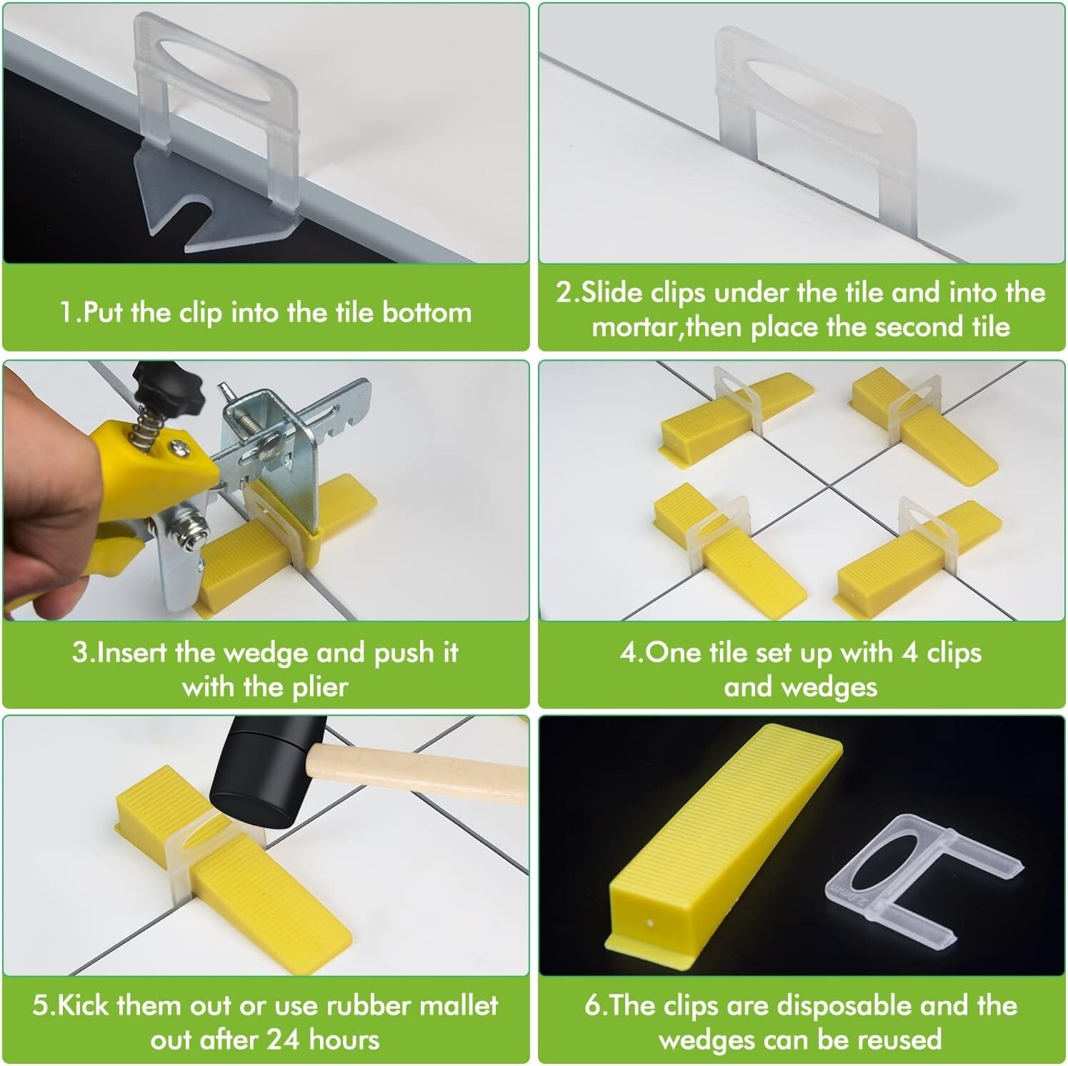 300pcs 1/8" Tile Leveler Spacers Clip for Wall/Floor Ceramic Tile,Stone ...