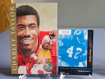 CHARLEY TAYLOR Signed Gold 1998 Football Signature Series Post Card ...