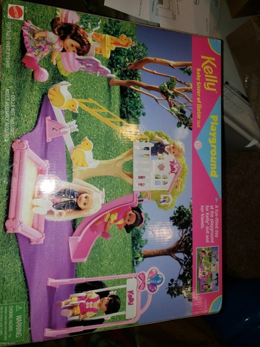 New Mattel Barbie Doll 1998 Kelly Baby Sister of Barbie Playground Set ...
