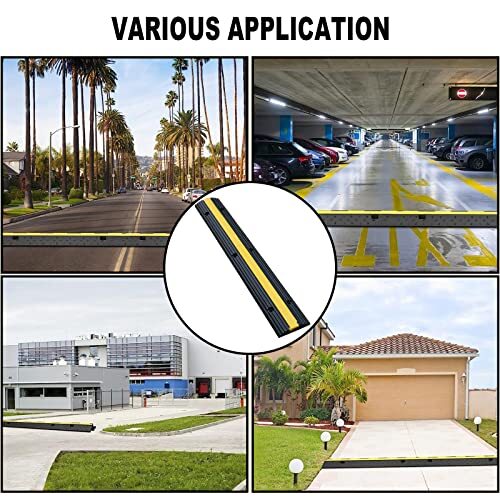 4 Pack 1 Channel PVC Rubber Durable Cable Protector Ramp Cover ...