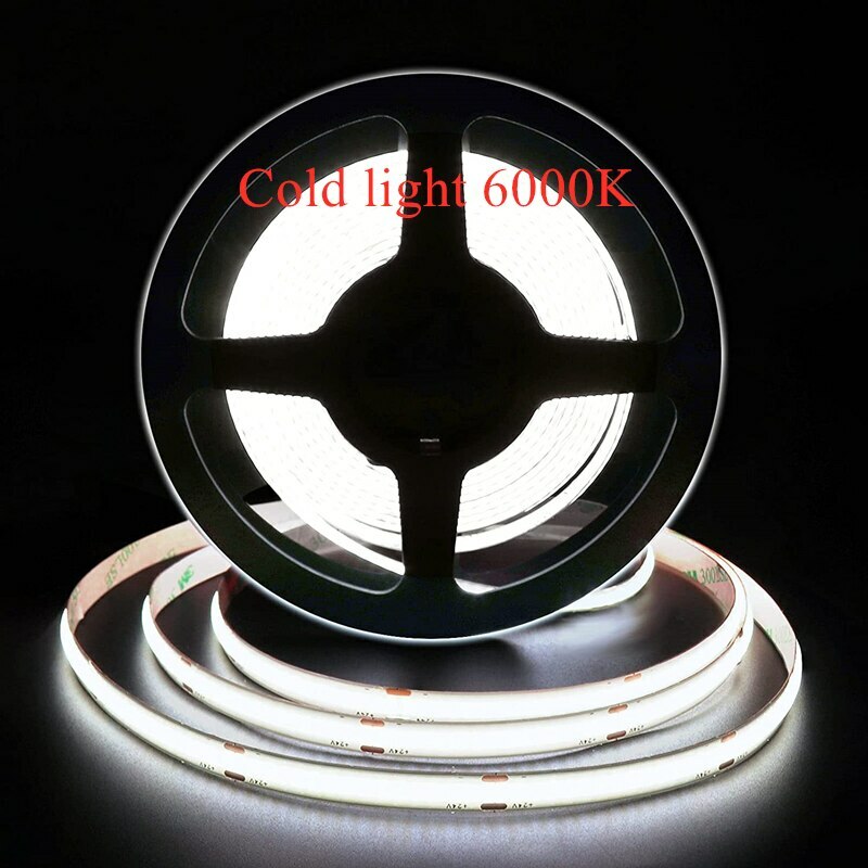 5m 12V 24V COB LED Strip 320 LED High Density Flexible COB LED Lights ...