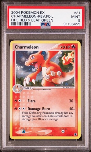 2004 Pokemon EX Charmeleon Rev Foil Fire Red & Leaf Green 31/112 PSA 9 ...