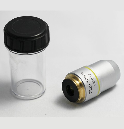 Compound Microscope Objective Lens 10X Plan Achromatic DIN RMS Thread ...