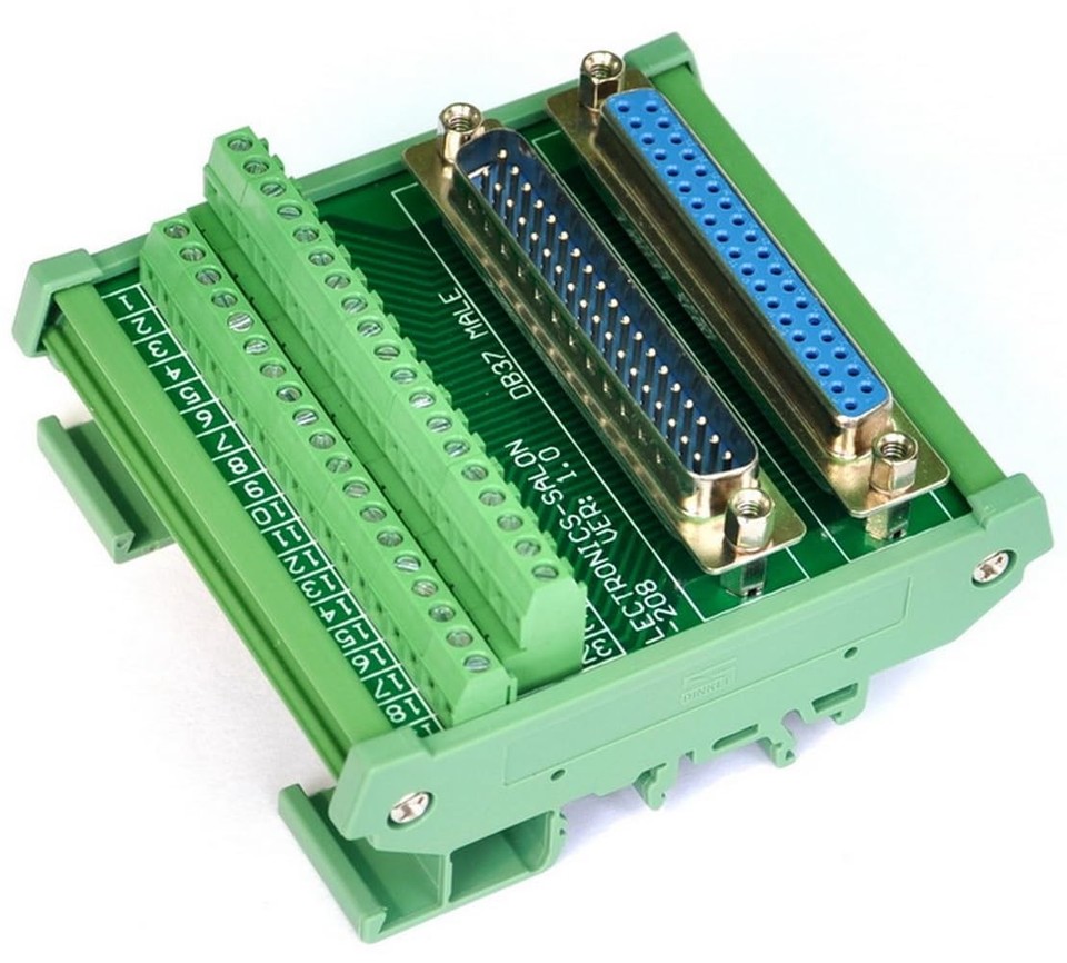 Electronics-Salon DB37 D-SUB DIN Rail Mount Interface Module, Male ...