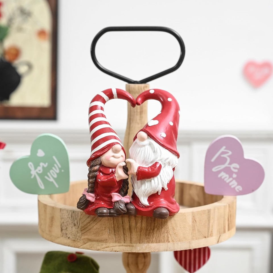 Valentines Day Gnomes Decor, 2Pcs Heart Couple Gnome Gift for Her ...