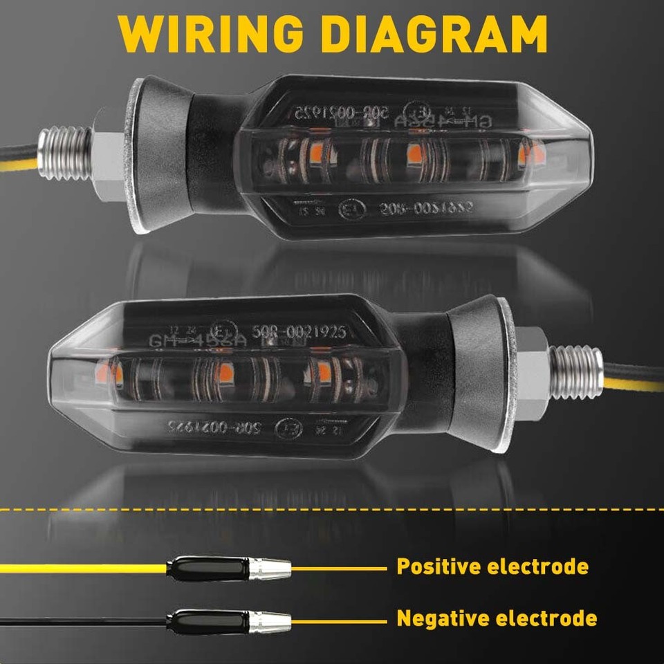 2 Pack Universal Motorcycle Turn Signals Blinker Lights Amber For ...