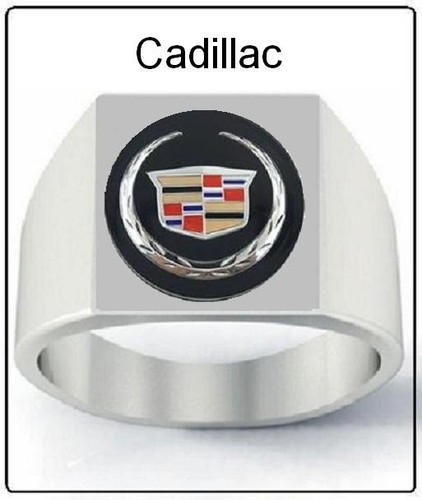 CADILLAC Emblem Ring for Men - Size 10 - Silver Stainless Steel Caddie ...