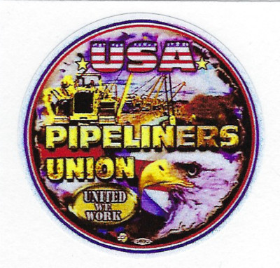 Set of 2 Premium 'Pipeliners Union' Hard Hat Stickers, Union Made in ...