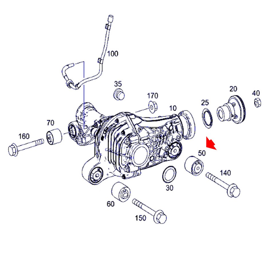 1Pcs Differential Bearing Mount For Mercedes W166 X166 C292 M GL GLE ...