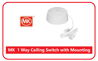MK 6A SP 1 Way Ceiling Switch with Mounting for Bathroom Light White ...