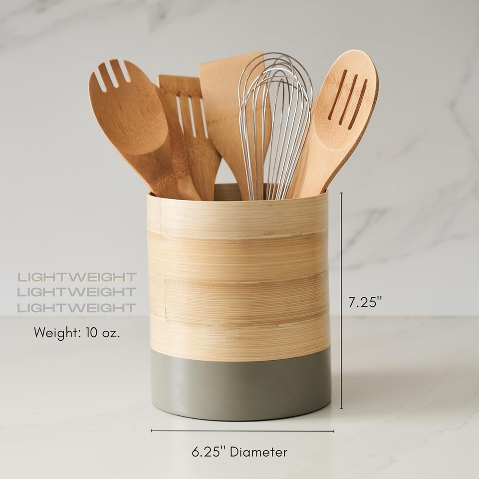 Matching Utensil Crock, Fruit Bowl, Serving Tray and Coasters Bundle in ...