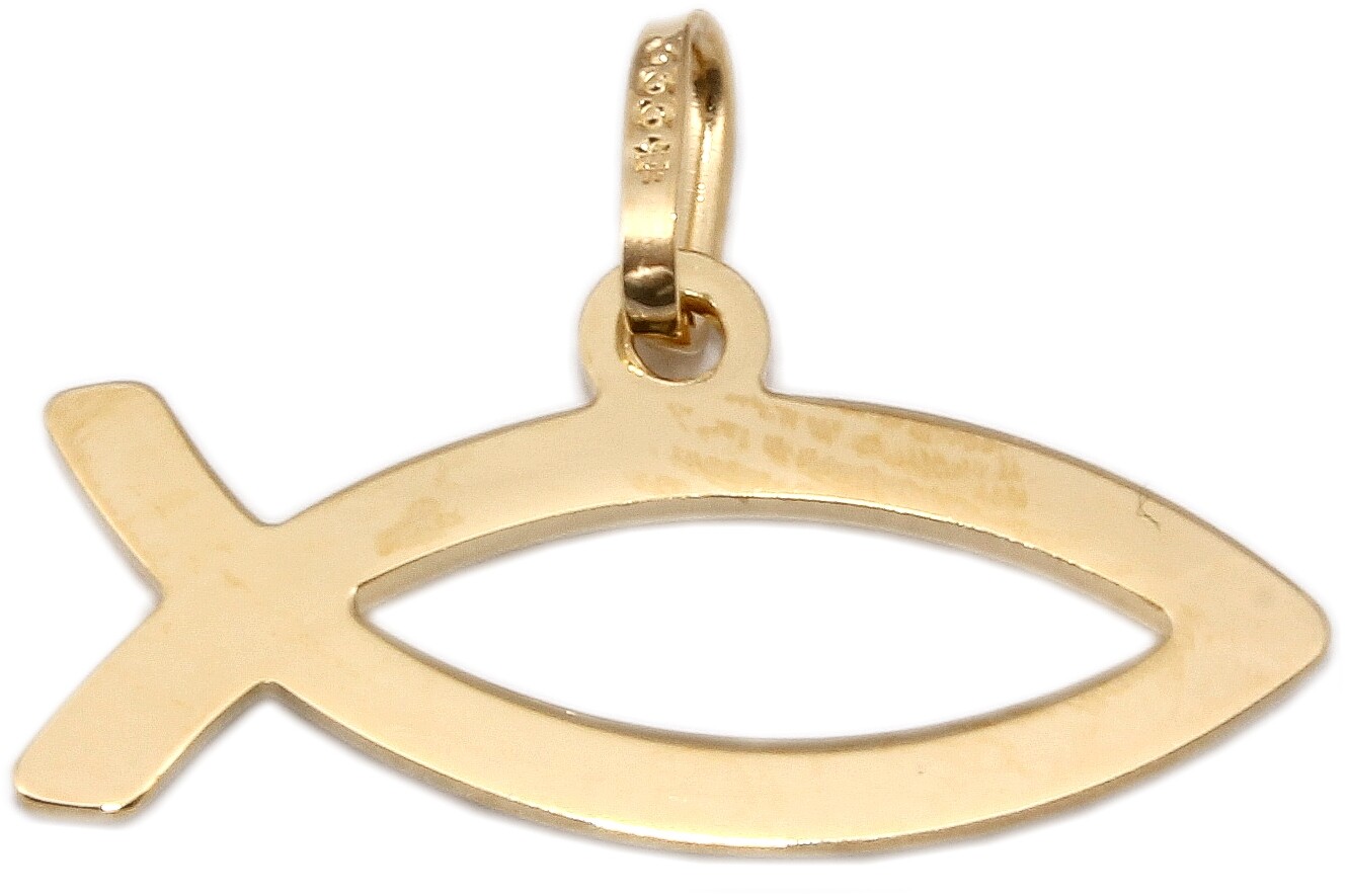 Anhänger Ichthys Gold 333 8 Karat Gelbgold christlicher Fisch ...