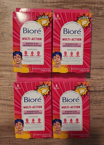 4 Boxes Biore Multi-Action Blemish & Oil Absorbing Patches Exp 12/25 XL ...